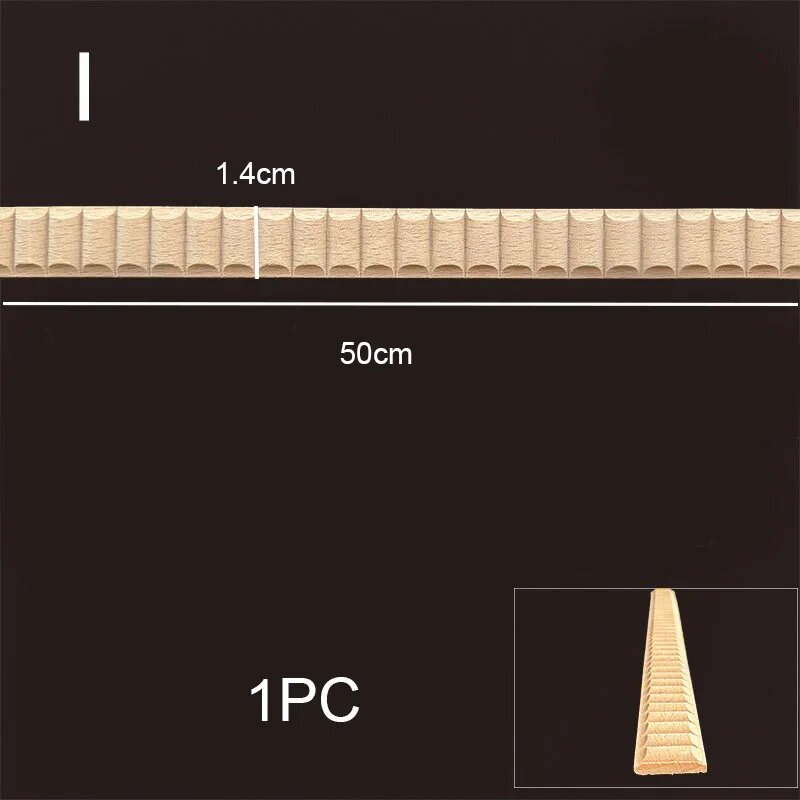 Деревянная резная накладка 50см, Цвет: I-1.4cmx1Pc