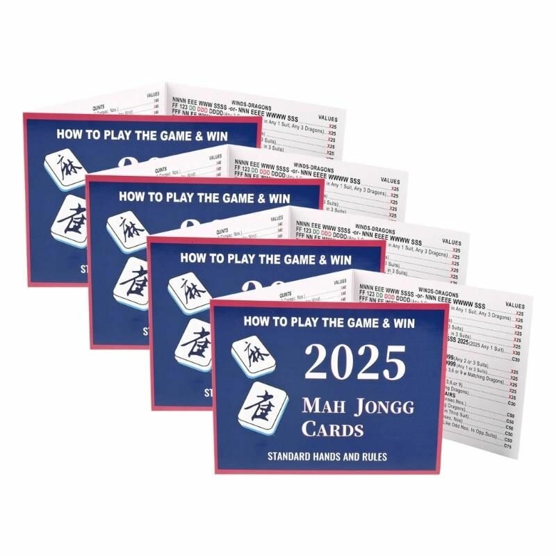 Маджонг 2025, глянцевая бумага, стираемый, карточка счета и правил, легкочитаемые правила, настольная игра
