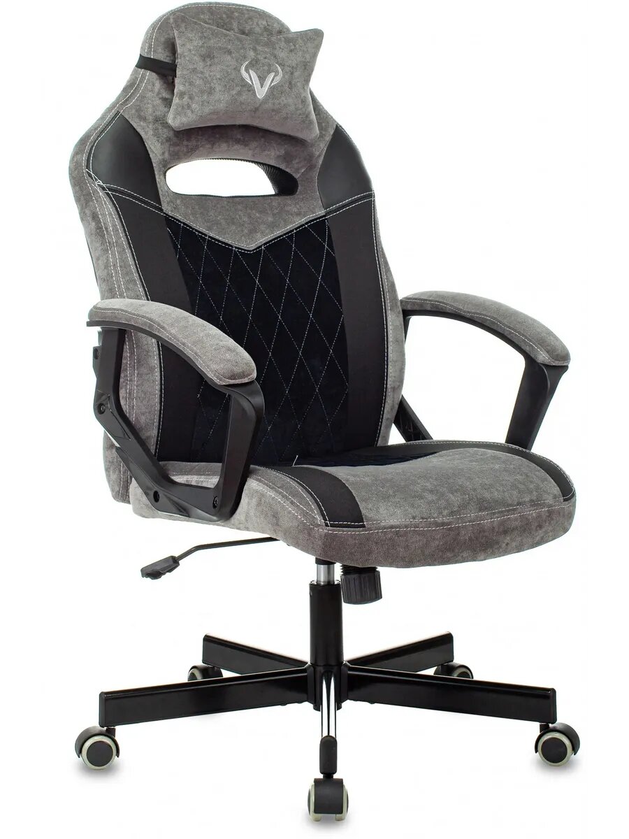 Кресло игровое VIKING 6 KNIGHT Fabric серый/черный