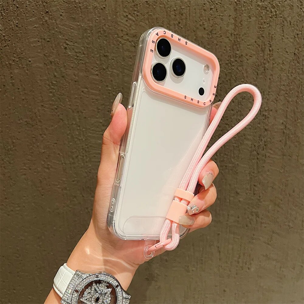 Чехол с ремешком на запястье контрастного цвета для iPhone 17 Air 16 15 14 13 Айфон 16 Про Макс, FB
