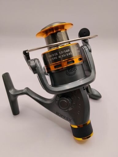 Безынерционная катушка Haibao Fishing XS640B для спиннинга и фидера, 6 подшипников, передаточное число 5.2:1, металлическая шпуля, вес 266 г