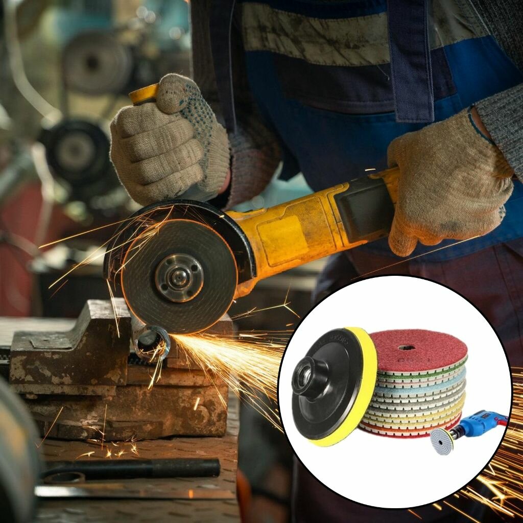 1 комплект из 12 предметов, алмазная водяная шлифовальная машина диаметром 100 мм