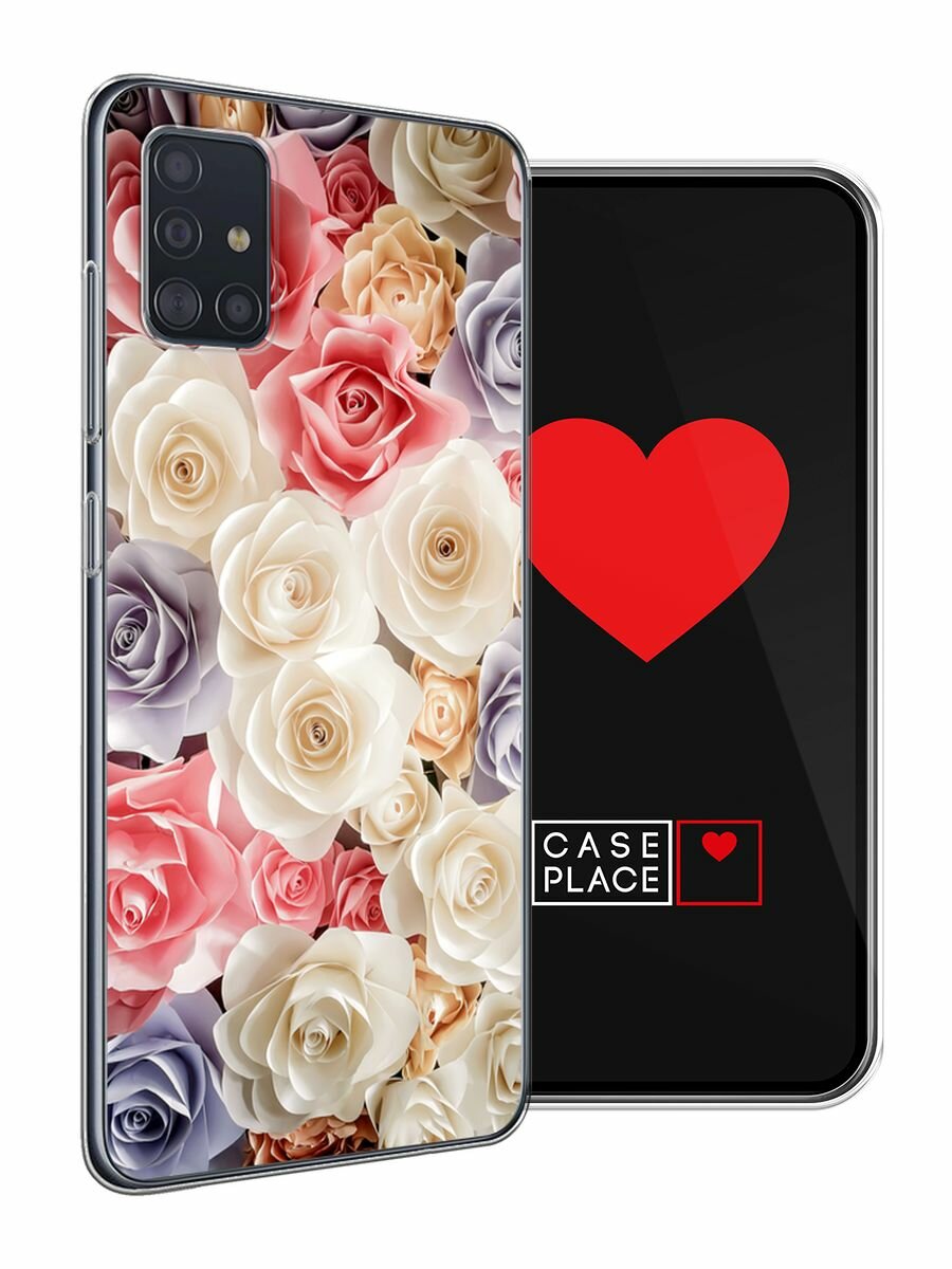 Чехол на Samsung Galaxy A51 / Самсунг Гэлакси А51 с принтом "Пастельные розы" — фото 1