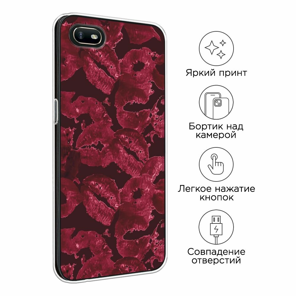 Силиконовый чехол на Oppo A1k / Оппо А1к с принтом Помада паттерн 1 — фото 1