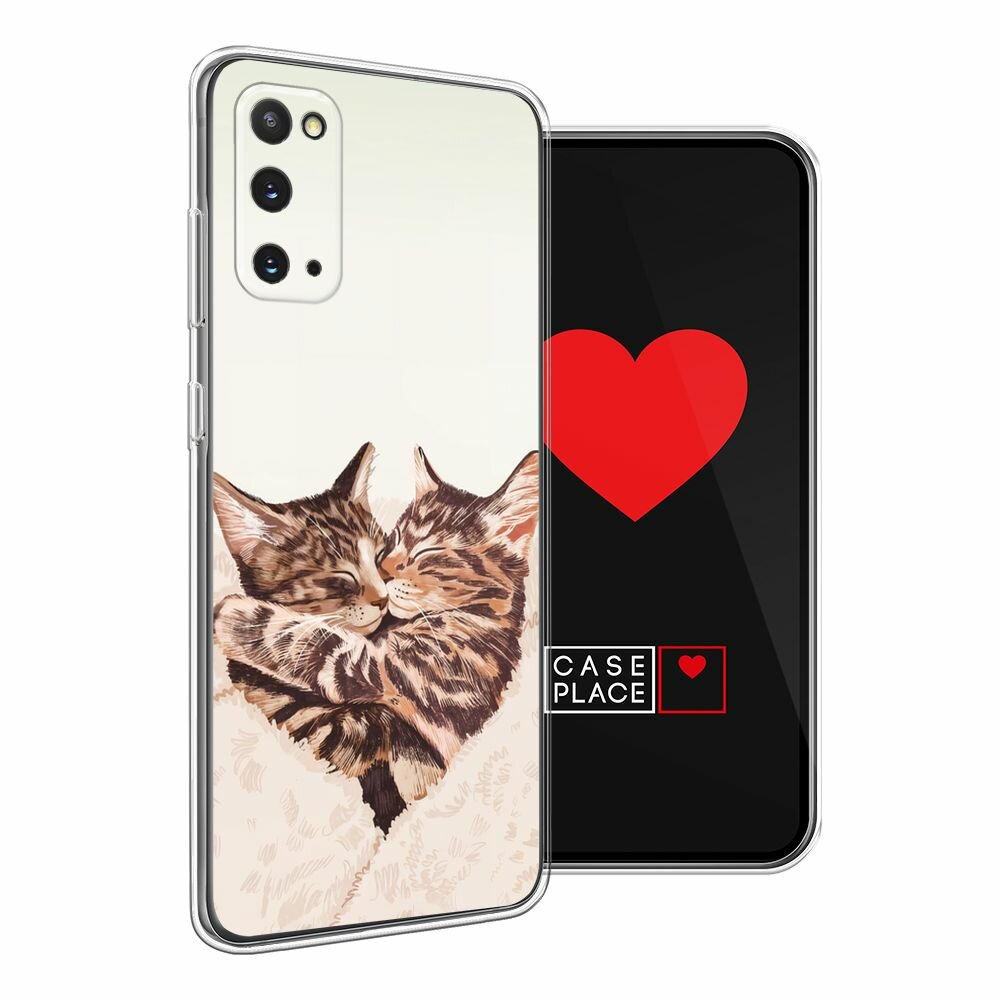 Чехол на Samsung Galaxy S20 / Самсунг Гэлакси S20 с принтом "Влюбленные котейки - 14 февраля" — фото 1