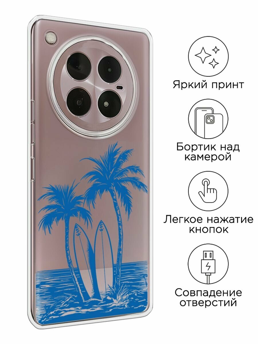 Чехол на Infinix Zero 40 4G / Инфиникс Зеро 40 4G с принтом "Сёрфинг на островах 1", прозрачный — фото 1