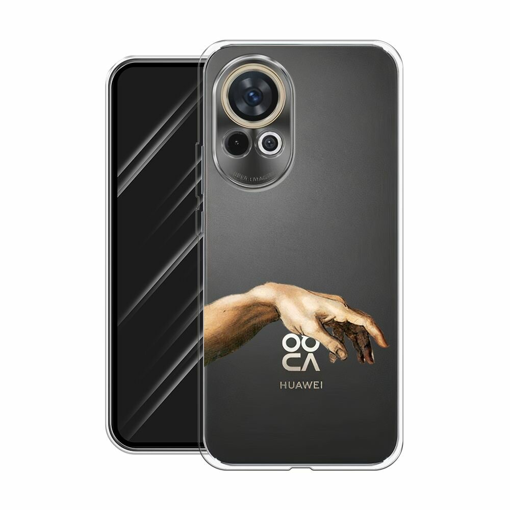 Чехол на Huawei Nova 12/Nova13 / Хуавей Нова 12/Нова 13 с принтом Creazione di Adamo 1, прозрачный — фото 1