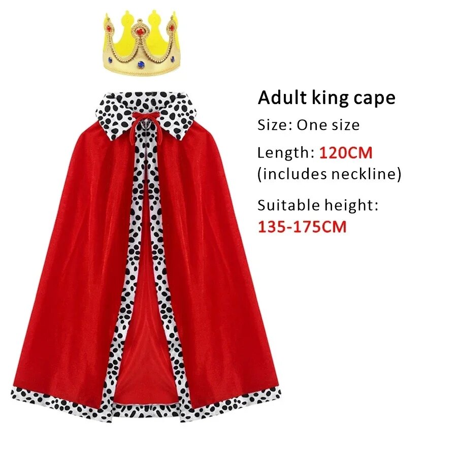 Красный королевский плащ MOWALIZADA для косплея Красный, Adult Cape Crown