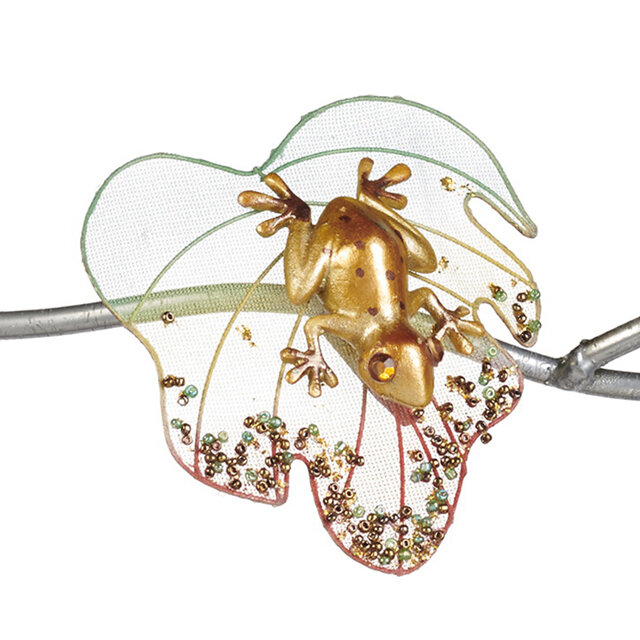 Елочная игрушка Лягушка Голди - Королевство Золотых Кувшинок 11 см, клипса, Goodwill, MO95241-1