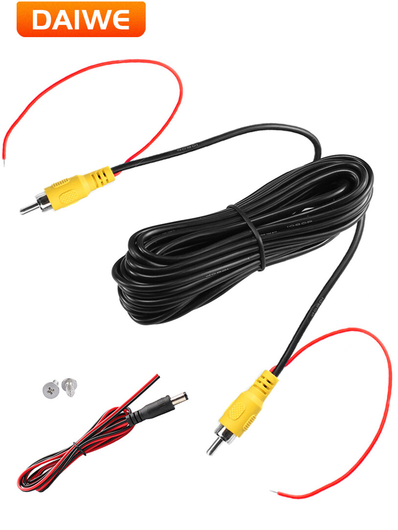 Модернизированный кабель RCA Video 6 м с двойным экранированием, для подключения монитора и резервной камеры заднего вида AV-удлинитель