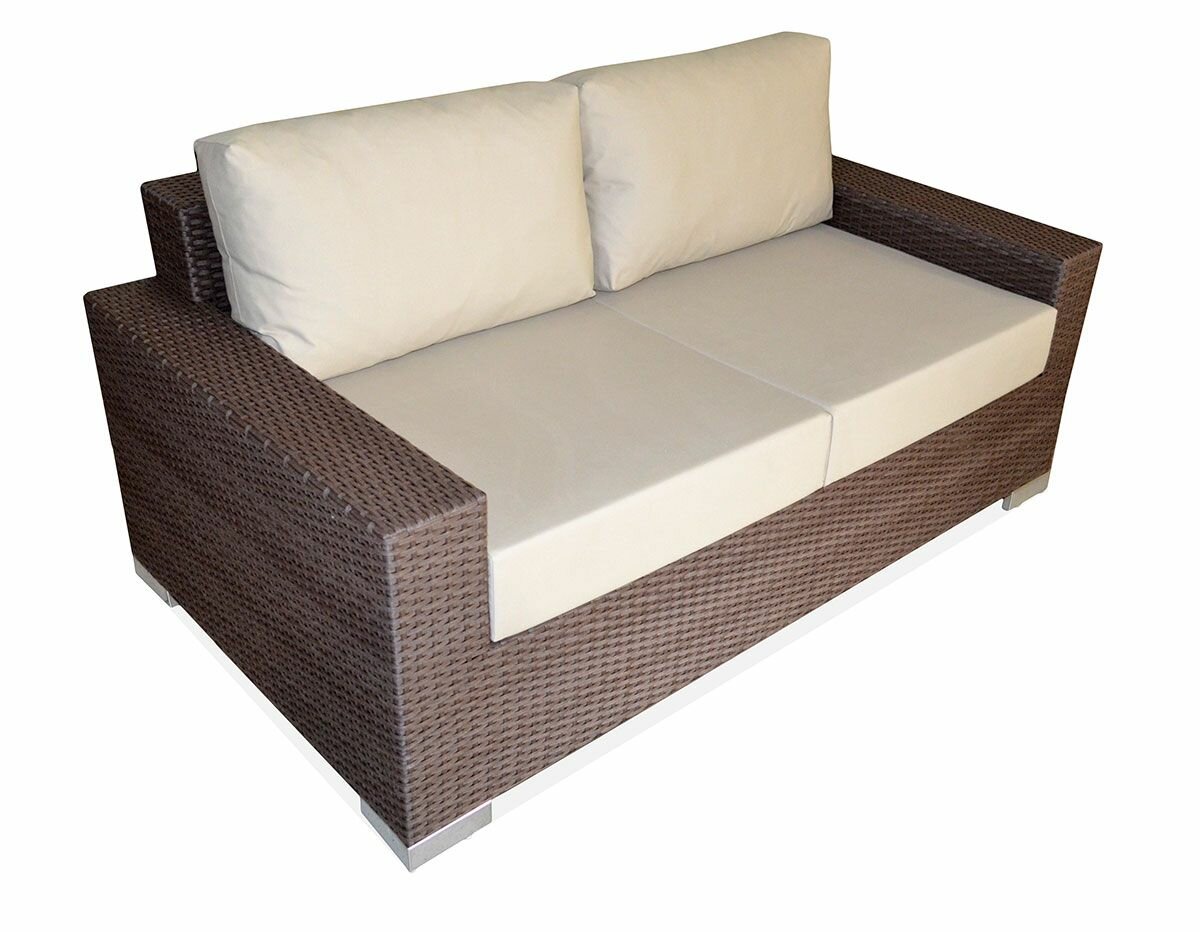 Диван из искусственного ротанга Майами 2х местный, цвет темно-коричневый