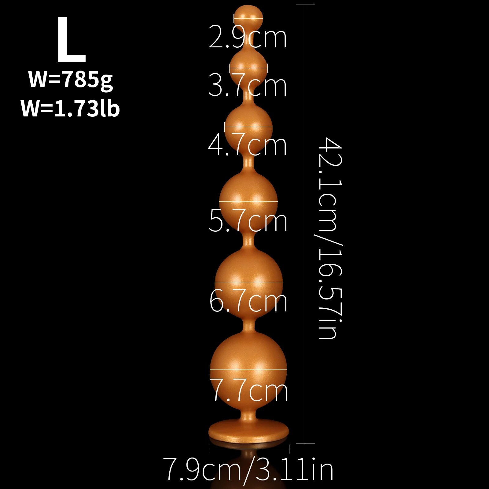 Анальная бусина 42.1см, вес 785г, Color: B-L