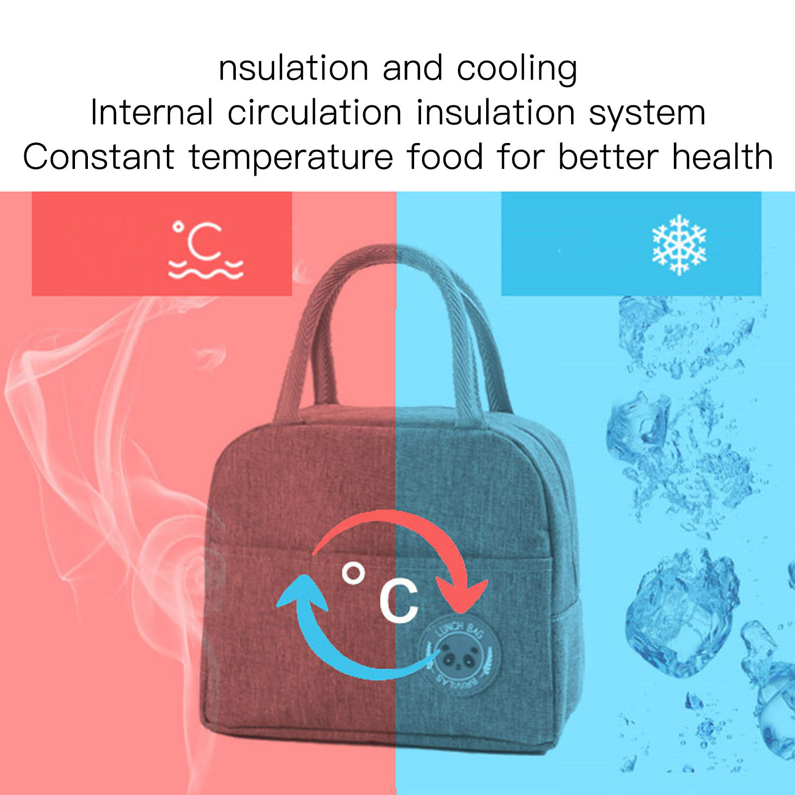 Тот-бэг для обеда многоразовый утепленный охладитель большой вместимости водонепроницаемый для мужчин женщин работа пикник пляж серый 23x14x20cm 1шт