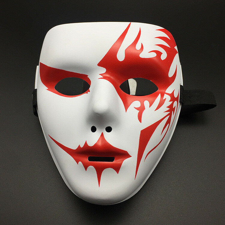 Hand-painted white full face mask for halloween costume parties and performances style 6