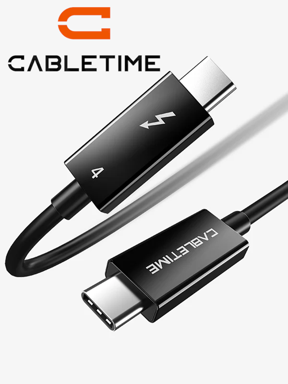 Кабель CABLETIME CT40H, чёрный / Thunderbolt 4 / 8K@60 Гц. /