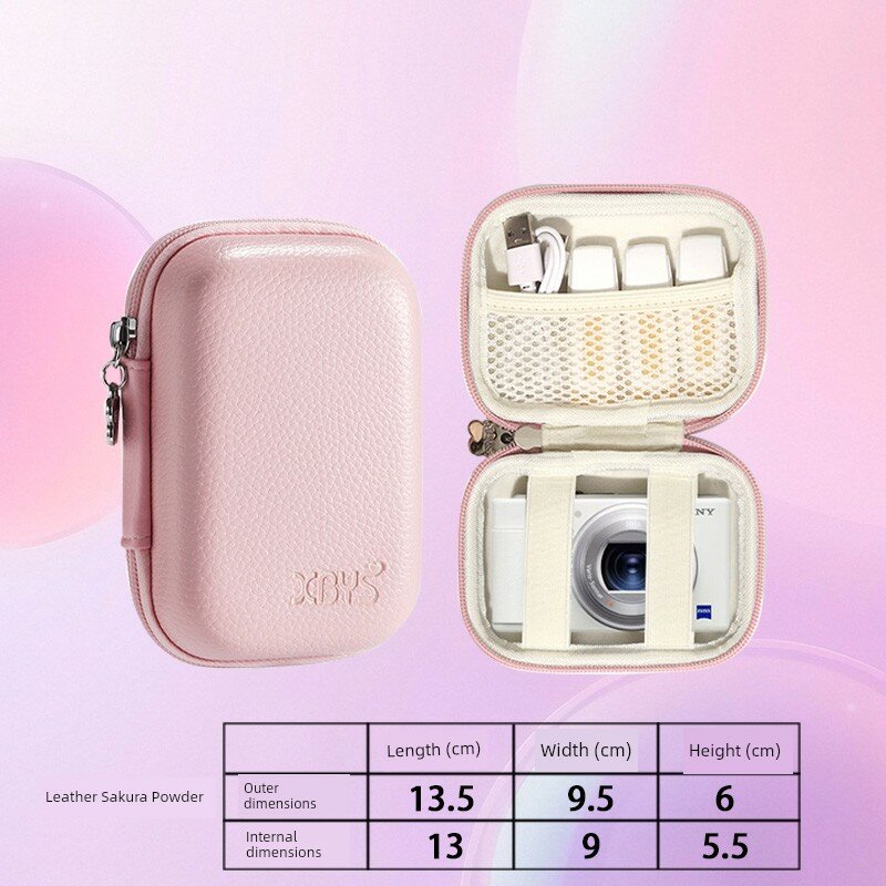 Сумка для камеры Sony ZV1F/ZV-E10 из ПУ кожи с текстурой ананаса, розовый размер для поездок
