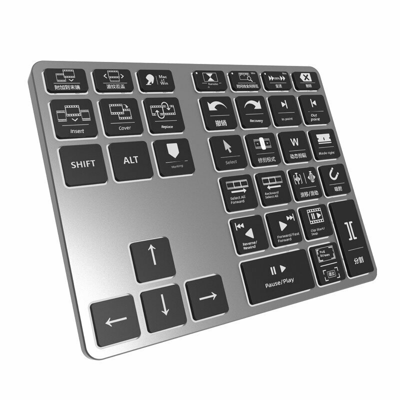 Клавиатура DaVinci Resolve Bluetooth, редактирование ярлыков, зарядка, портативная вспомогательная клавиатура WIN/MAC,