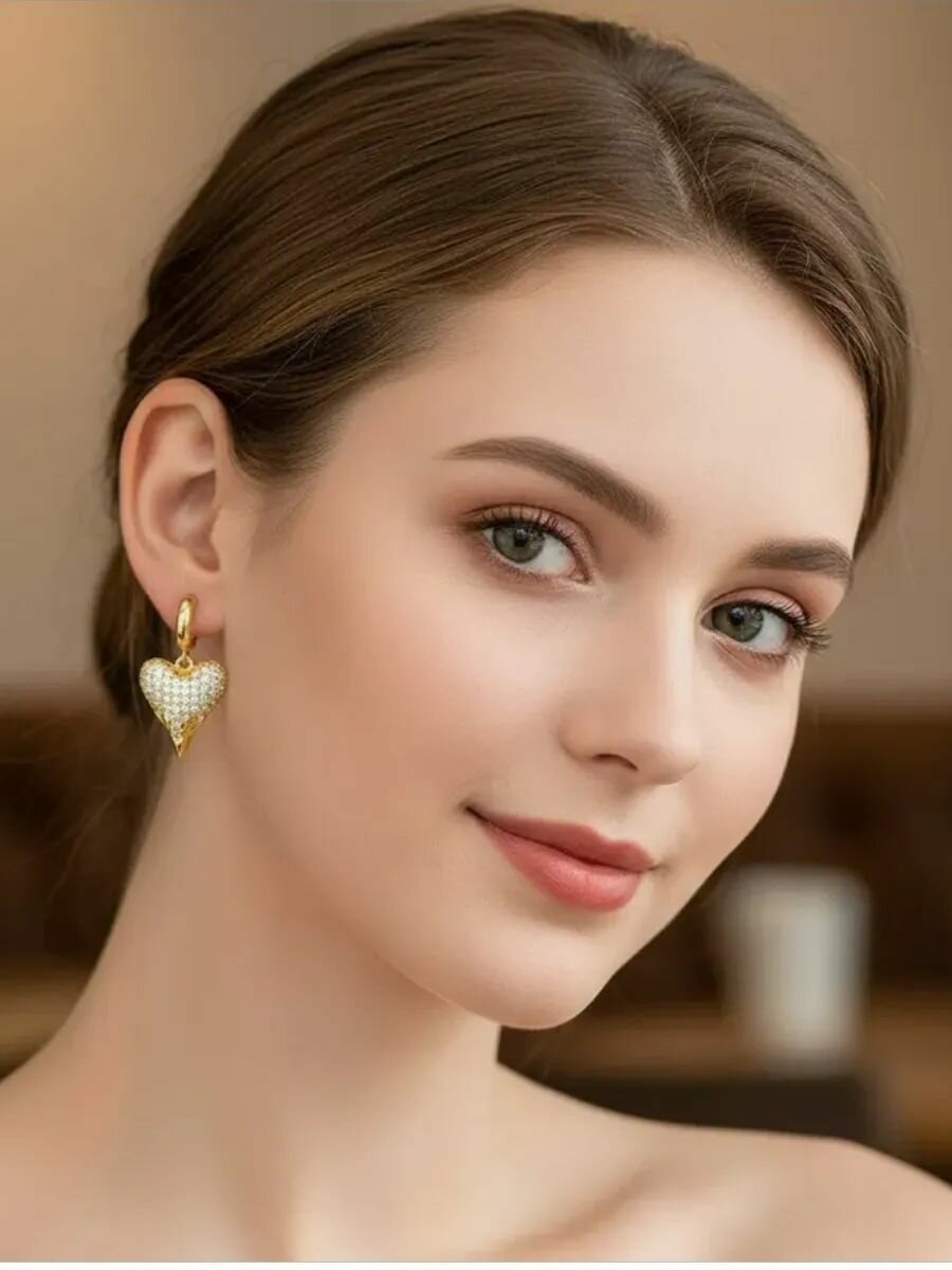 Серьги конго, фианит
