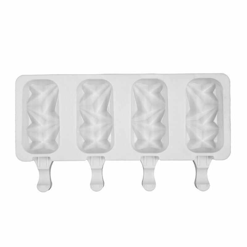 4 Ячейки Лоток Для Эскимо Силиконовая Форма DIY Форма Для Мороженого Поддон Инструменты Для Летней Вечеринки