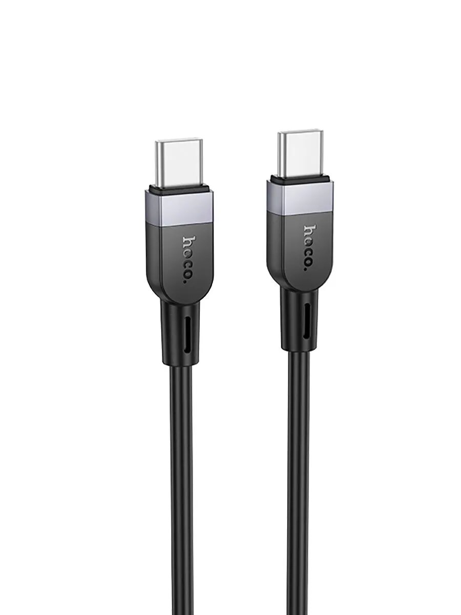 Кабель Hoco X109 Type-C to Type-C силиконовый, 60W, 3А, 2 метра, черный / с быстрой зарядкой для Android, iPhone 15-17