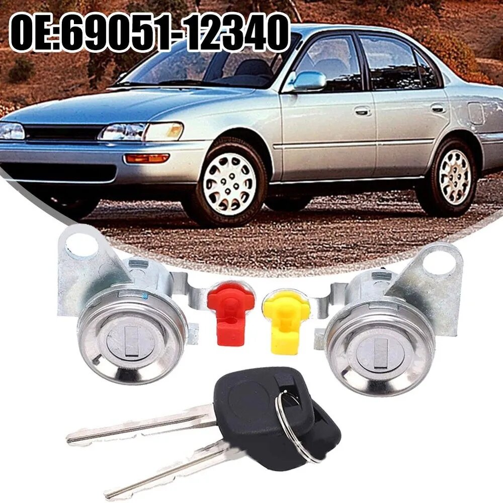 1 Пара Дверных Замков С Ключом Слева и Справа Для Toyota Для Corolla 93-97 69051-12340