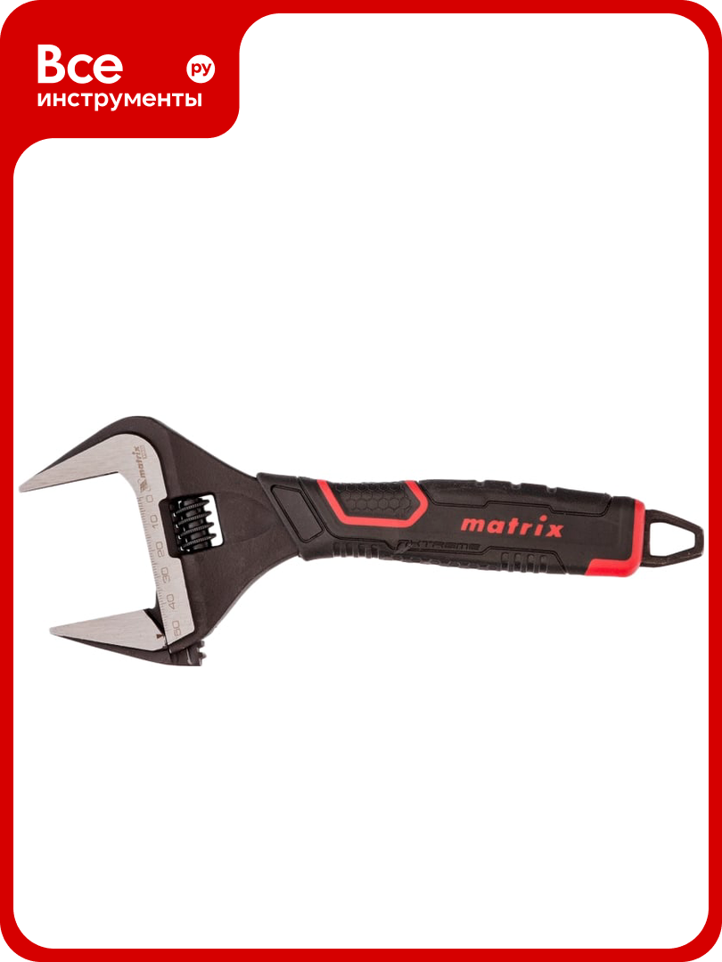 Разводной ключ MATRIX PRO тонкие губки фосфатированный 2-х компонентная рукоятка