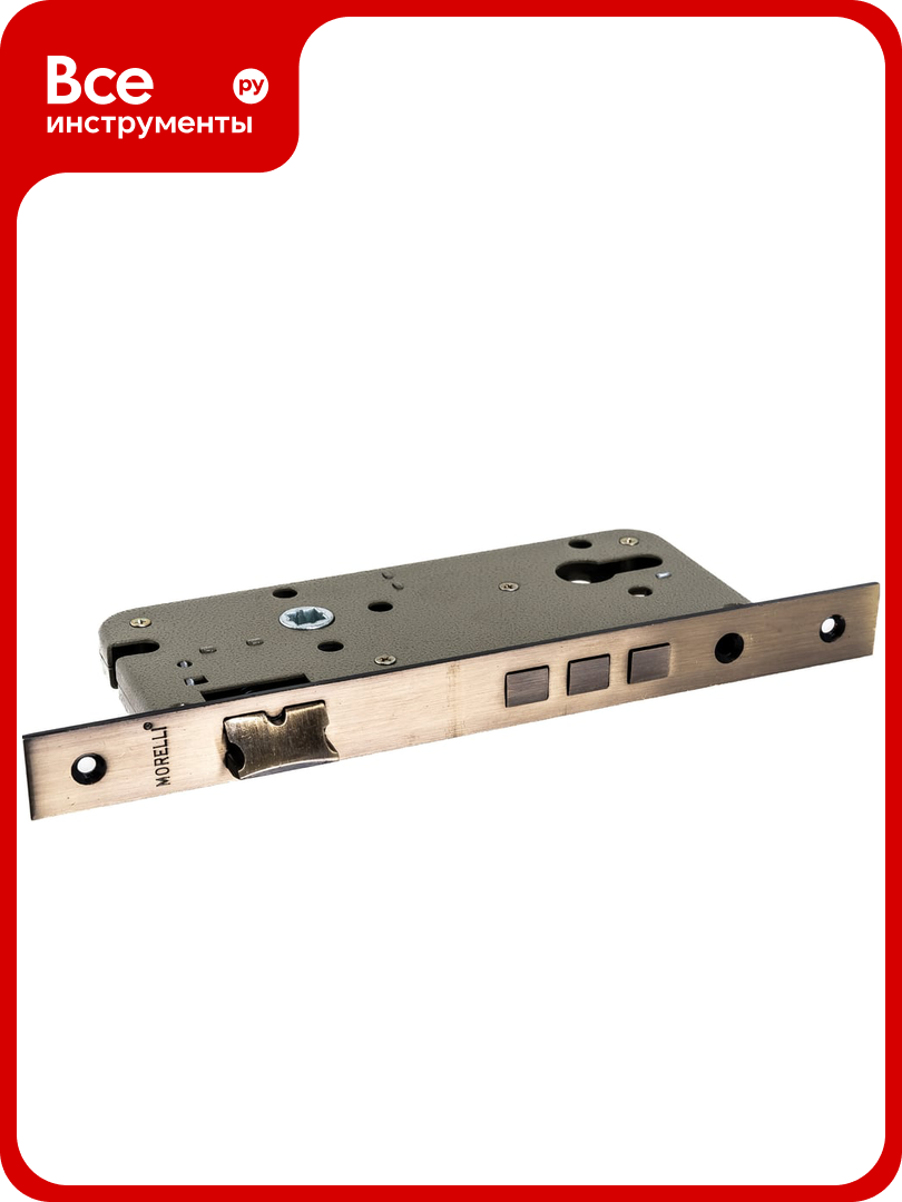 Замок под цилиндр с тремя ригелями MORELLI L03 AB 9008931