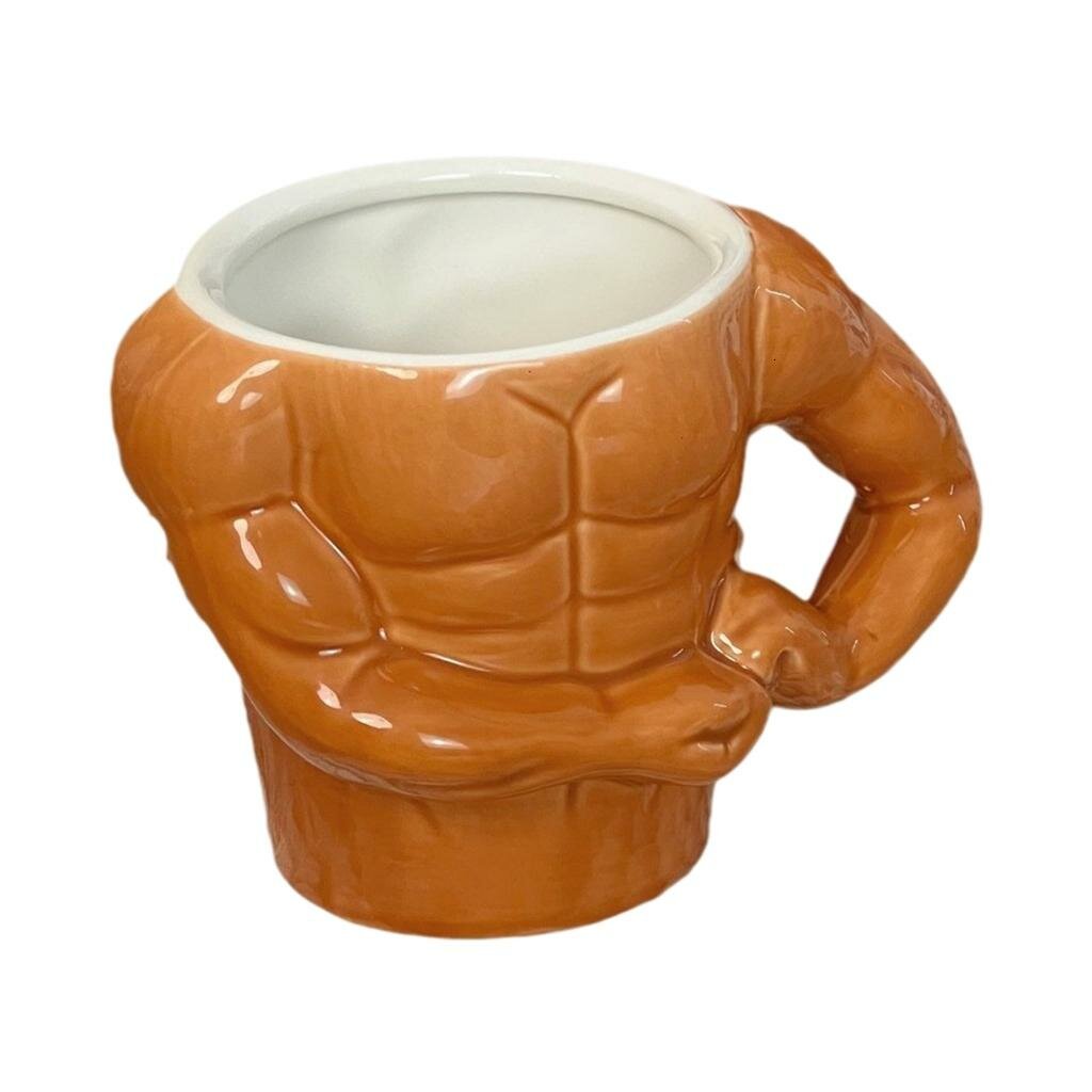 Керамическая кружка 350 мл с рельефным рисунком, Мышечная чашечка