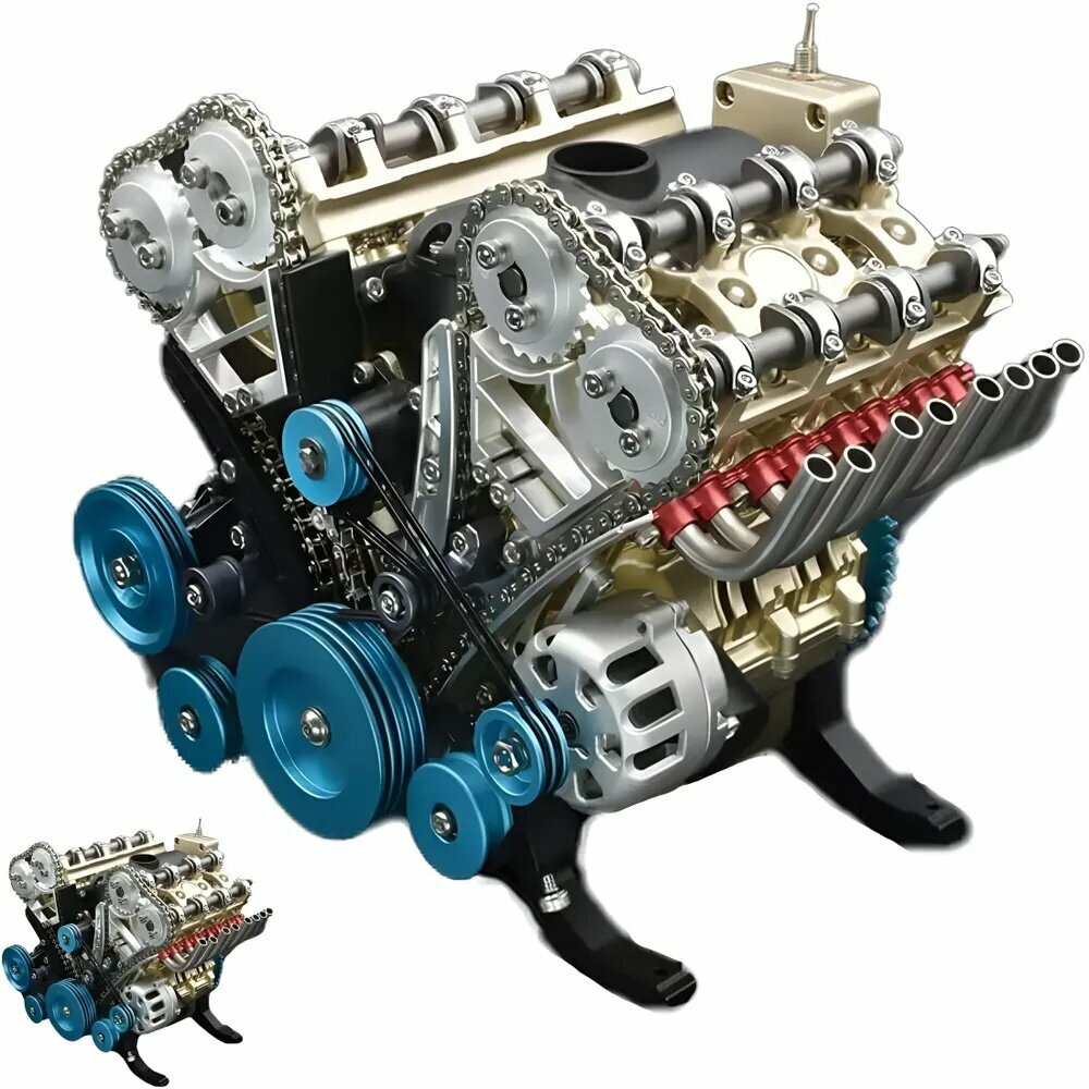 BESTSKY Модель двигателя V8 из металла, набор для взрослых, модель для коллекционеров, декор для дома.
