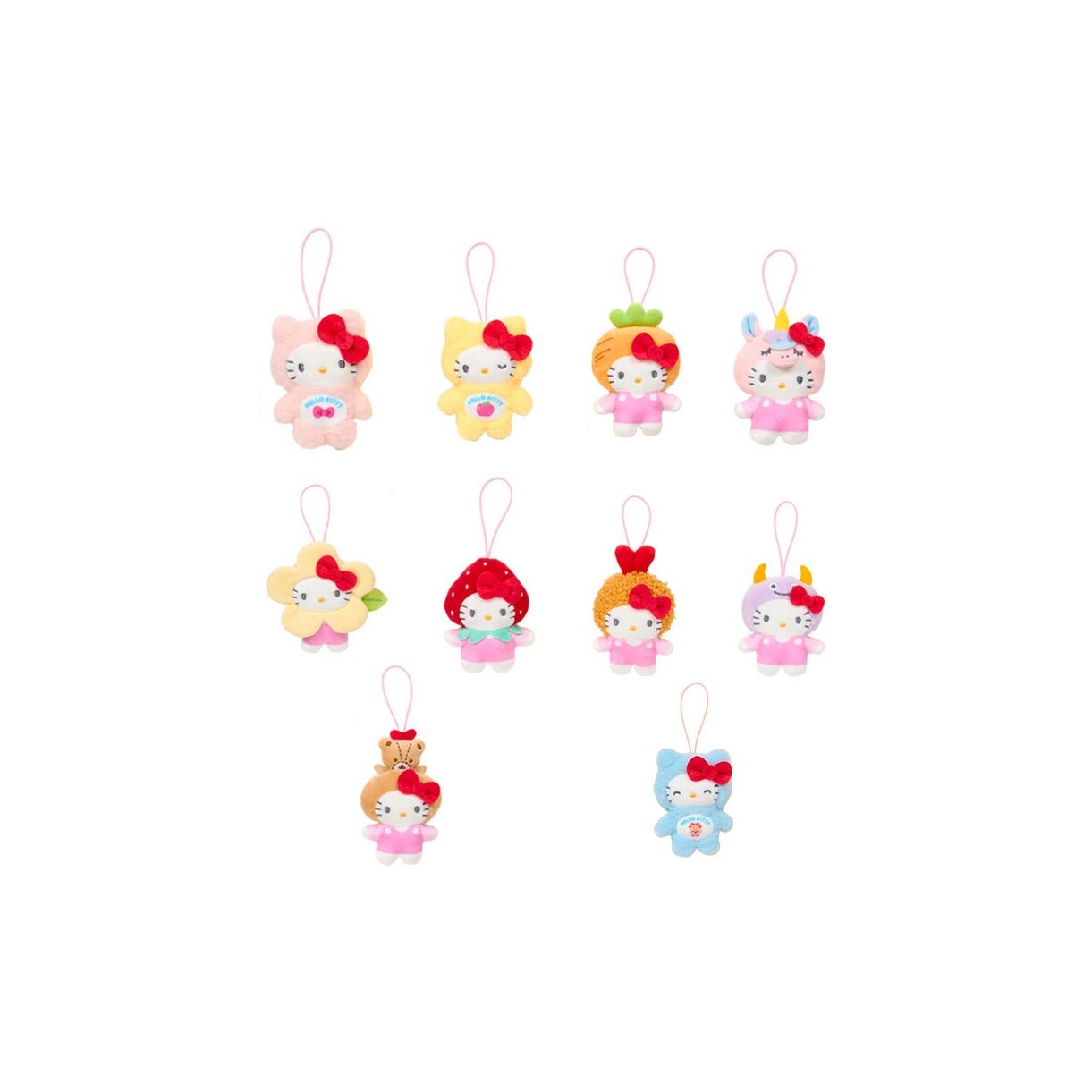 Sanrio HelloKitty Плюшевый Брелок Слепые Коробки 1 Слепая Коробка Цельная Коробка 10 Штук