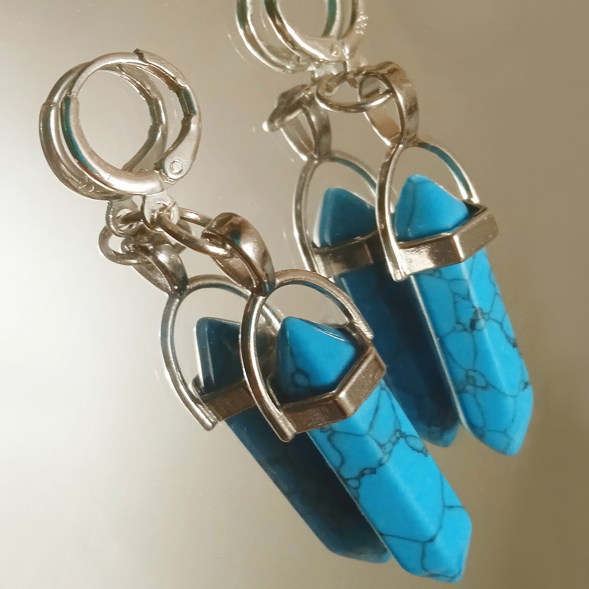 Комплект серег, бирюза