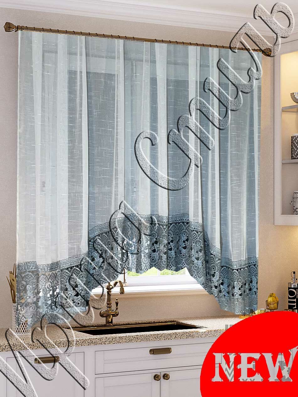 Тюль арка на кухню шторы лен для кухни занавески в комнату детскую зал короткие