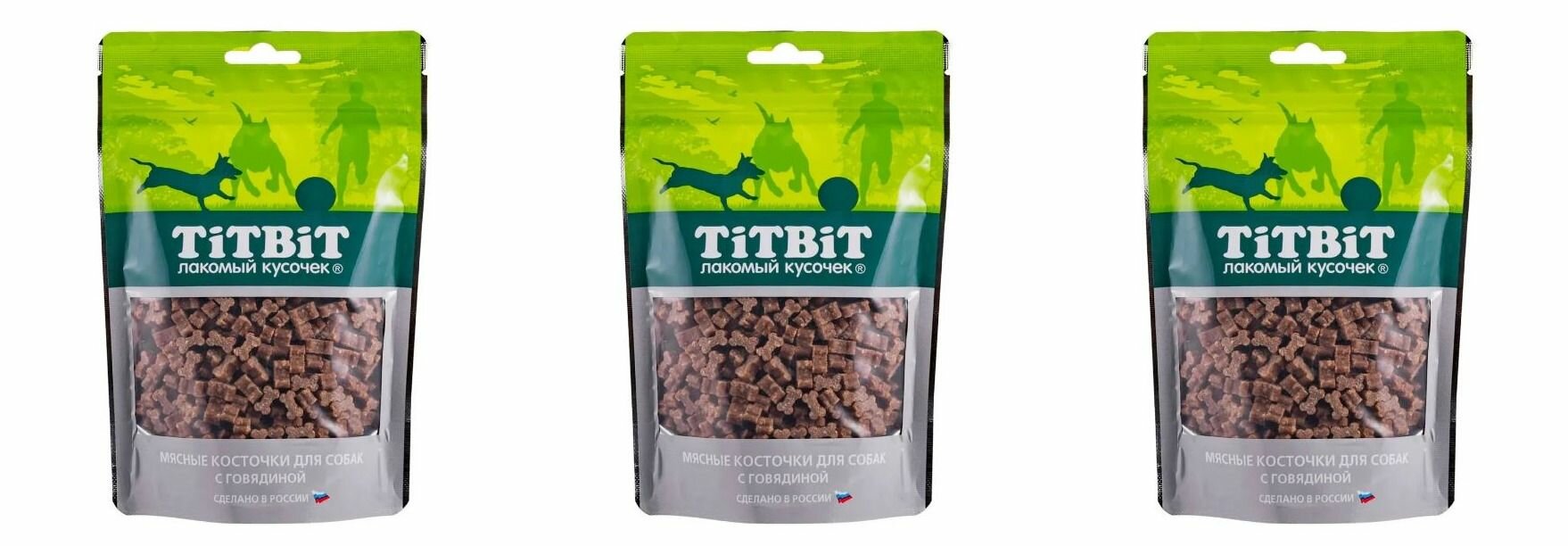 Titbit мясные косточки для собак с говядиной, 145 г - 3 шт