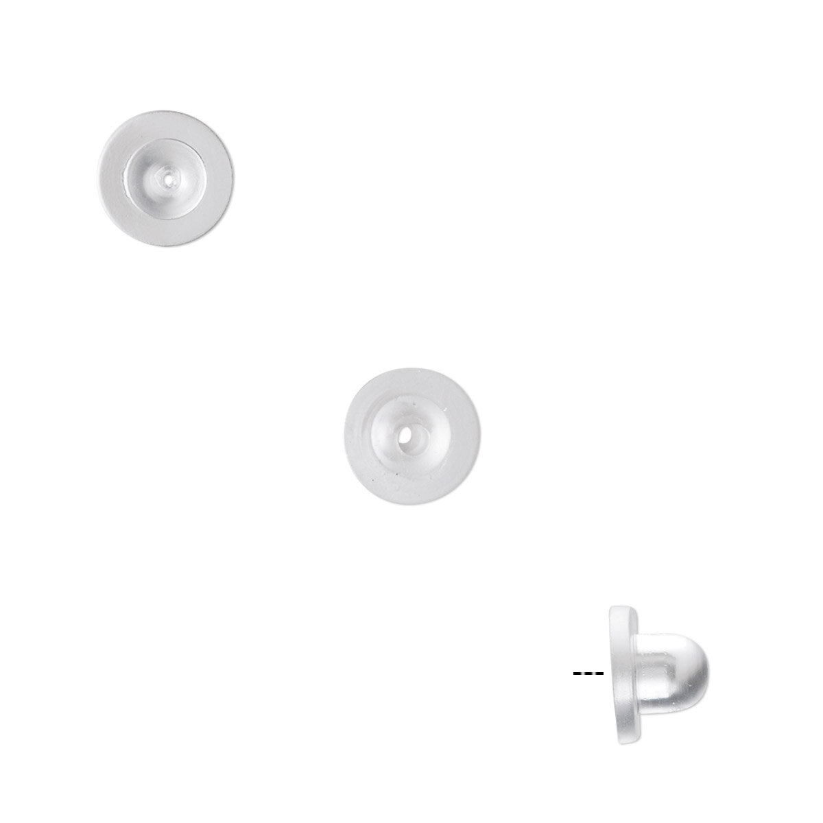 Застежки для пусет, 7х5мм, базовый материал - безлатексная резина, без покрытия, 5 пар