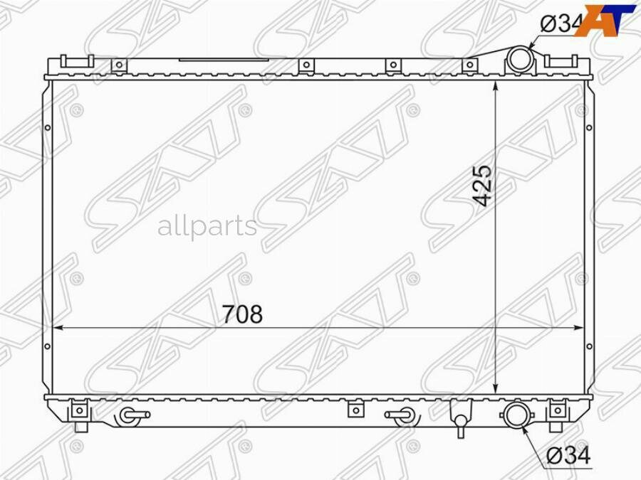 SAT TY0003-VCV10-2R Радиатор Toyota Camry Europe/Russia (XV10) 91-96 / Camry UAE/USA 91-96 / Scepter 92-96 / Windom 91-9