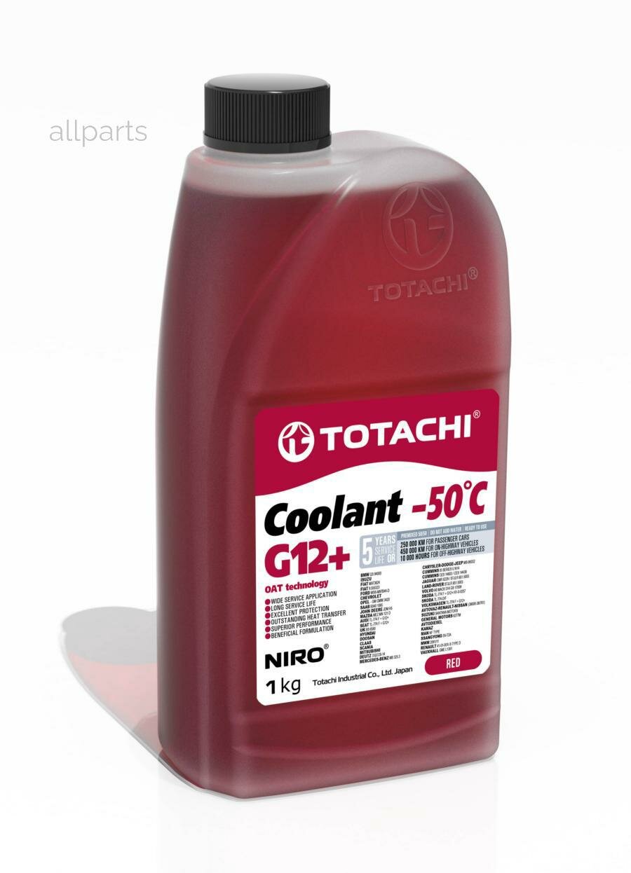 TOTACHI 44801 Антифриз, готовый раствор NIRO COOLANT G12+ -50°C красный 1кг