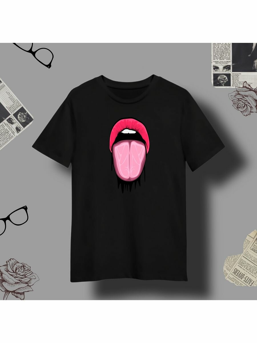 Футболка kiss губы