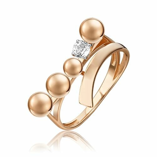 Кольцо, красное золото, 585 проба, топаз