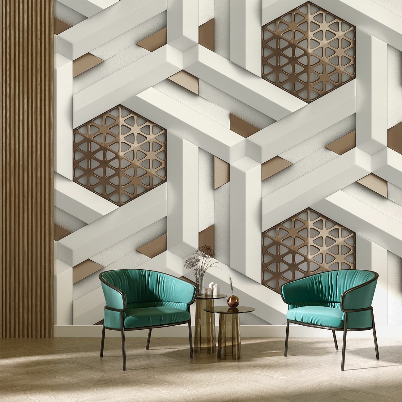 Фотообои/ F-415 Соты (повторяющиеся) 300х270-1Divino