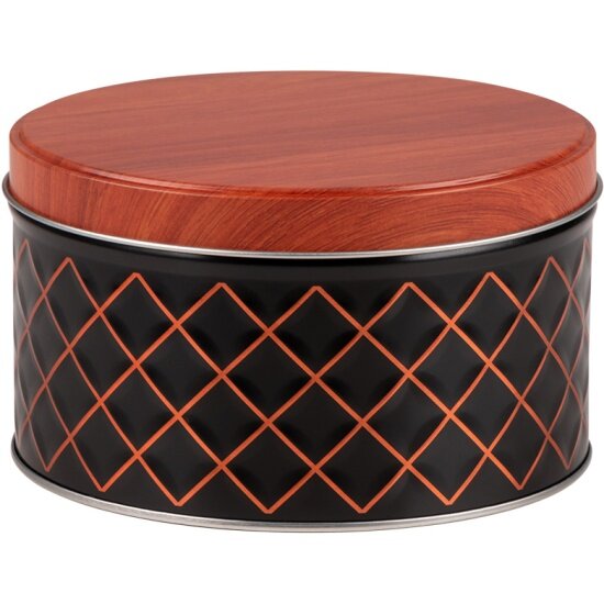 Банка Mallony жестяная для сыпучих продуктов CLASSICO NERO 13,5х7,5 см, круглая, с крышкой