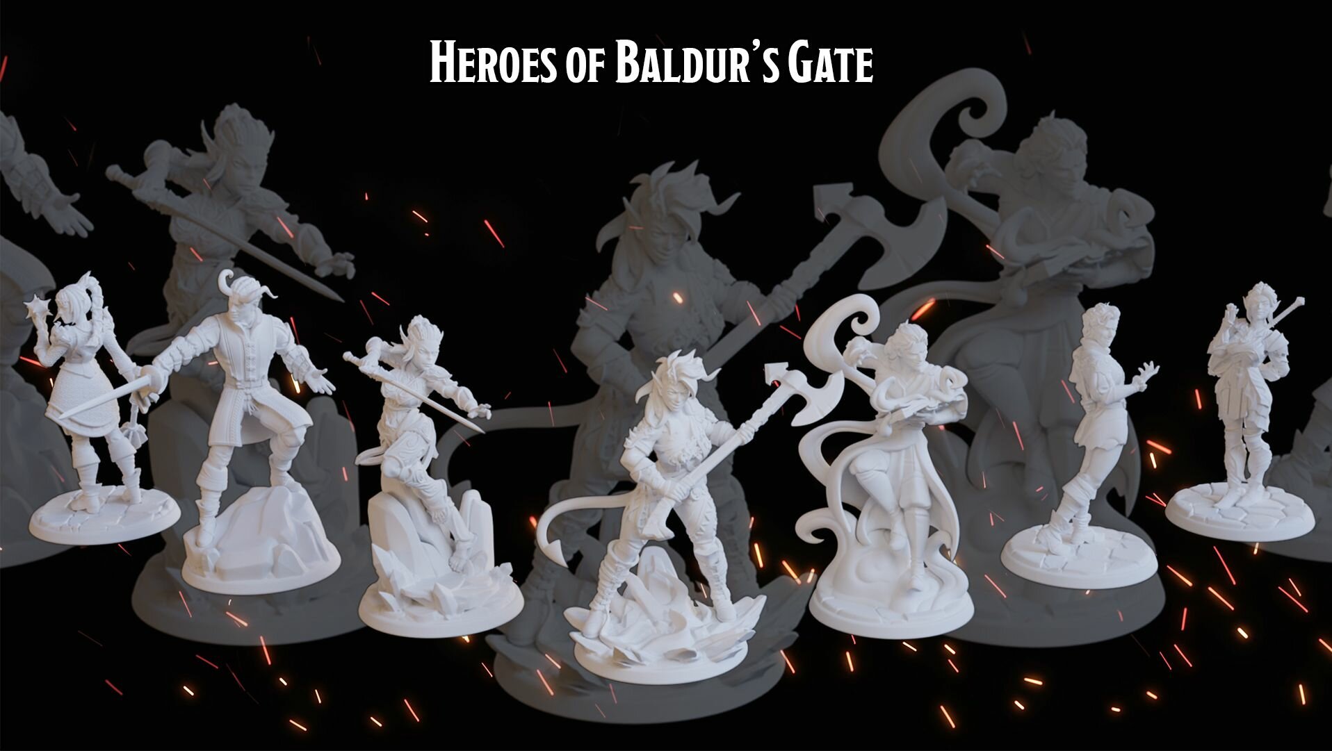 Набор миниатюра для днд сопартийцы балдурс гейт 3 (bg3, бг3, baldurs gate 3)