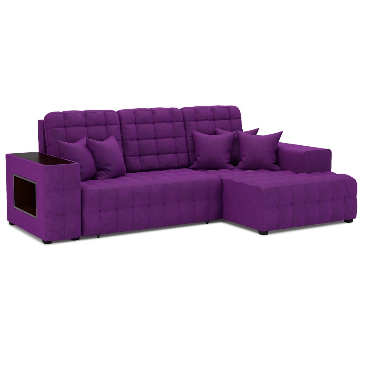 Угловой диван Сток Диванов Вегас Violet фиолетовый, механизм еврокнижка