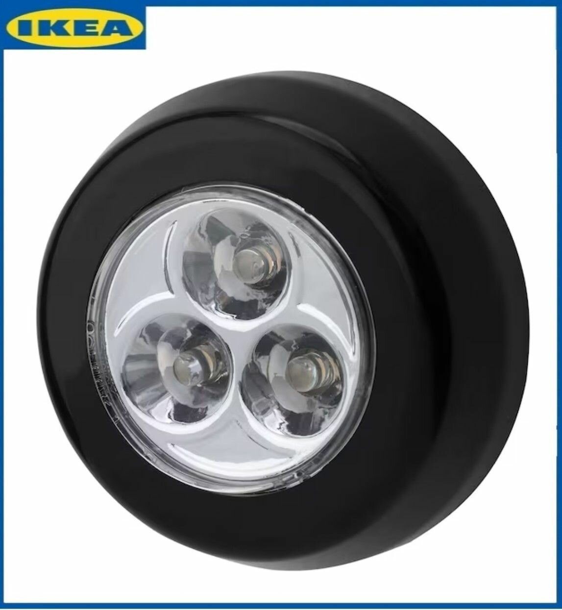 Светодиодная мини-лампа IKEA RAMSTA, на батарейках. Диаметр; 7 см. Высота: 2 см. Икеа - 1 шт.