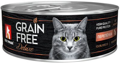 Корм влажный Зоогурман GRAIN FREE перепелка для кошек (100 г)