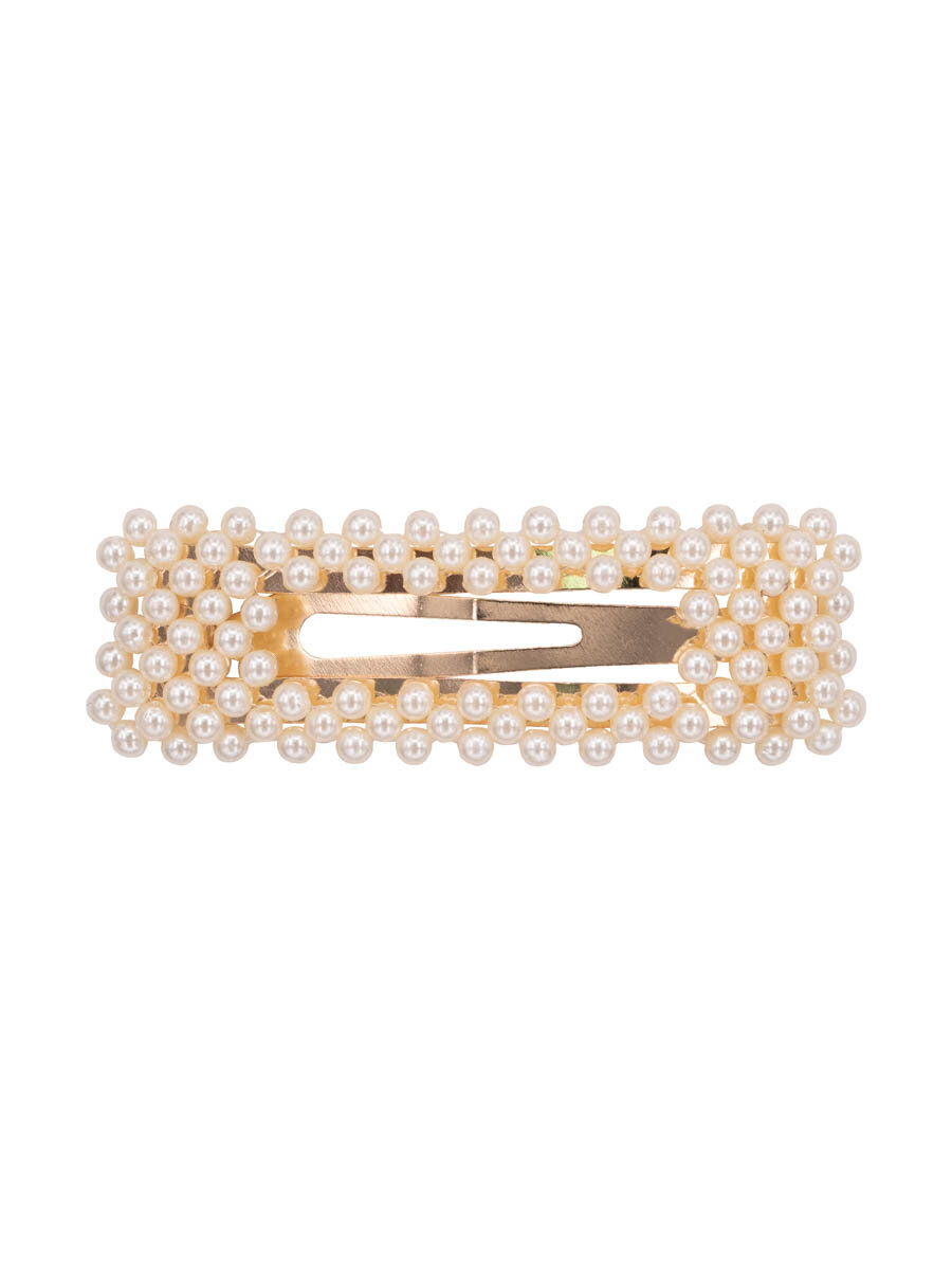 Заколка клик-клак для волос Жемчуг, OTOKODESIGN, бижутерный сплав, золотистый, женский, 31-70066