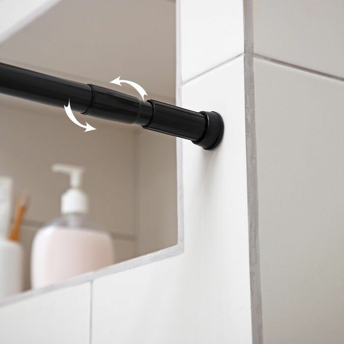 Карниз для ванной комнаты SAVANNA телескопический, 140-260 см, цвет черный