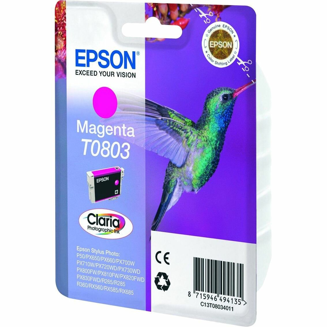 Картридж для струйного принтера EPSON T0803 Magenta (C13T08034011) PI