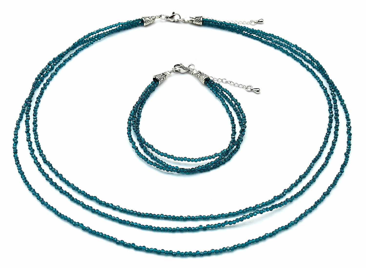 Комплект бижутерии: браслет, колье, шпинель