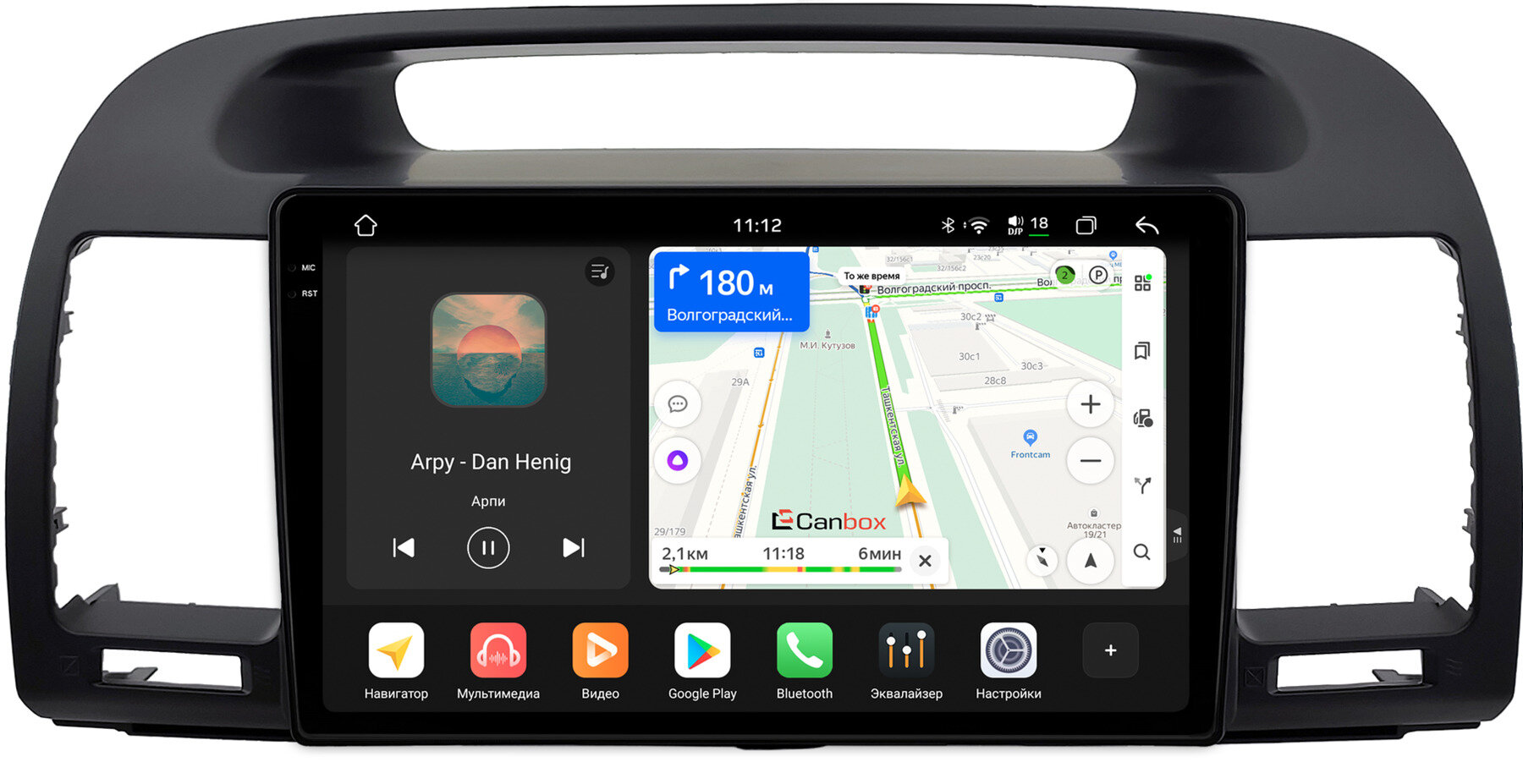 Штатная магнитола Toyota Camry XV30 2001-2006 (черная) Canbox PRO-Line 2K 4252-9-0607 на Android 13 (4G-SIM, 8/256, DSP, QLed)