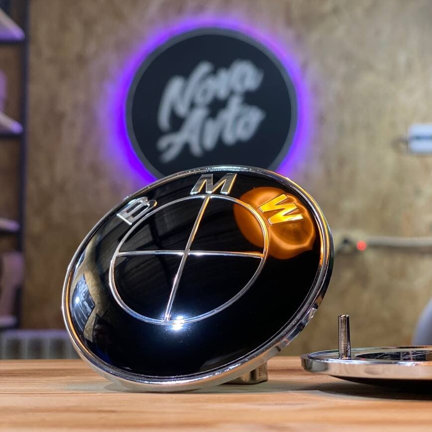 Эмблема значок шильдик логотип БМВ BMW 78мм чёрный 5114-1970248